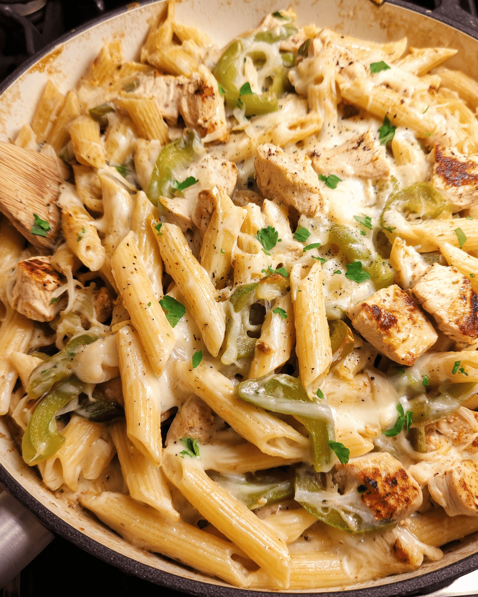 Creamy Chicken Philly Pasta Bake – Rich, Easy Weeknight Favorite